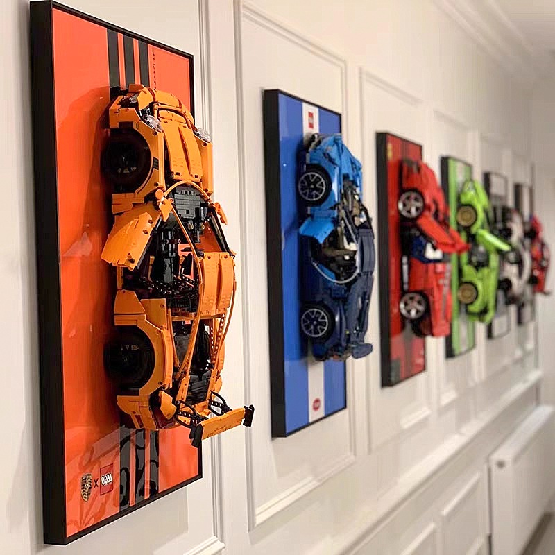 Ferrari 488 GTE Red Lego Sports Car Mounted on 3D Wall Poster
