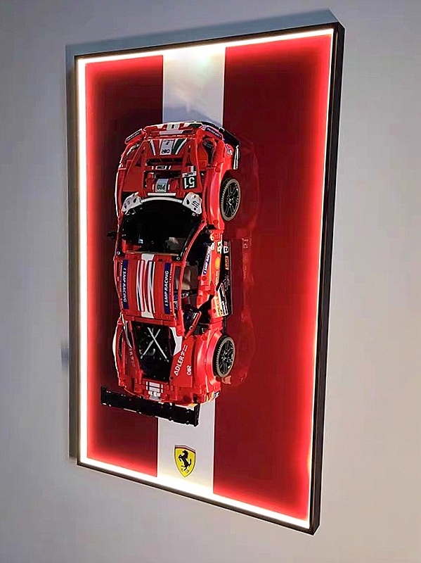 Ferrari 488 GTE Red Lego Sports Car Mounted on 3D Wall Poster