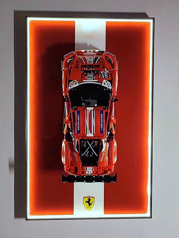Ferrari 488 GTE Red Lego Sports Car Mounted on 3D Wall Poster